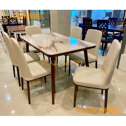 Jual SET Meja Makan Marmer Import 6 Kursi TDT614 (Uk. 130 x 80 cm ...