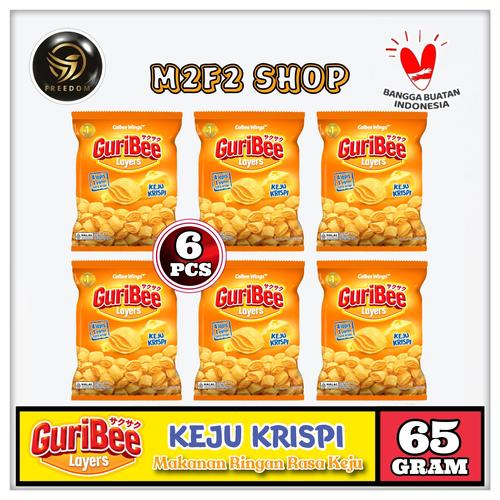 Jual Keripik GuriBee Layers Snacks Rasa Keju Krispi - 65 gr (Harga 6 ...