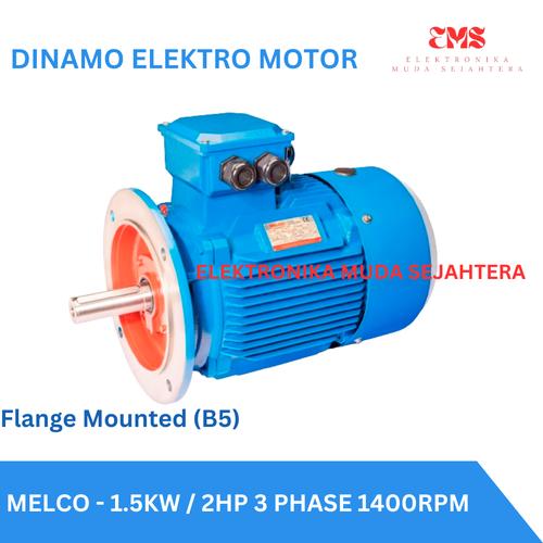 Jual Dinamo Elektro Motor 1.5KW 2HP 3Phase 220/380V 50HZ MELCO B5 Flange - Jakarta Barat ...
