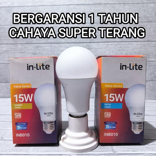 Jual IN-LITE LAMPU LED BULB VALUE 15W 15 WATT INB010 CAHAYA PUTIH ...