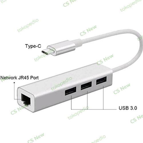 Jual USB Type-C to LAN with USB Hub 3Port USB 3.0 Adapter Multi ...