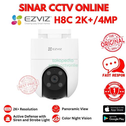 Jual EZVIZ H8C 2K 4MP SMART WIFI CCTV OUTDOOR IP CAM WIFI CCTV H8C 4MP ...