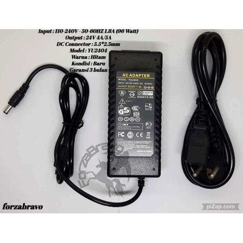 Jual Adaptor LED/Monitor/LCD 24V 5A/4A (5.5*2.5mm) YU2405 Garansi 3 ...