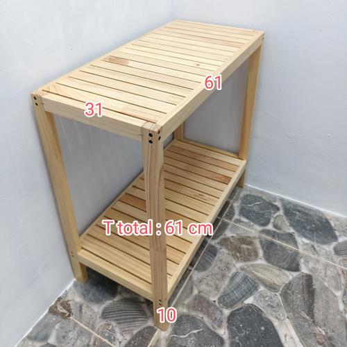 Jual NJ Custom Pre Order Meja Rak Kayu Minimalis Serbaguna Aesthetic ...