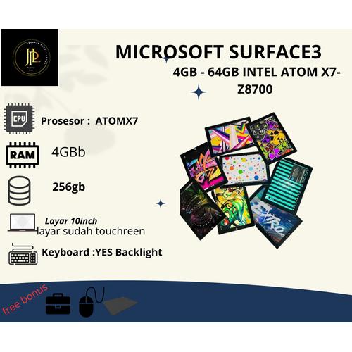 Jual Surface3 atom Pro2 Pro 4m3 Pro4 Pro 5 Pro6 Pro 7 i3 Pro 7 i5 7 ...