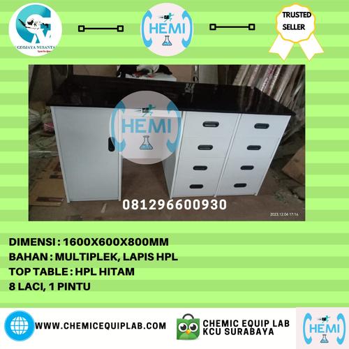 Jual ALAT LAB MEJA LABORATORIUM KIMIA 160 BLACK HPL / MEJA KERJA LAB ...