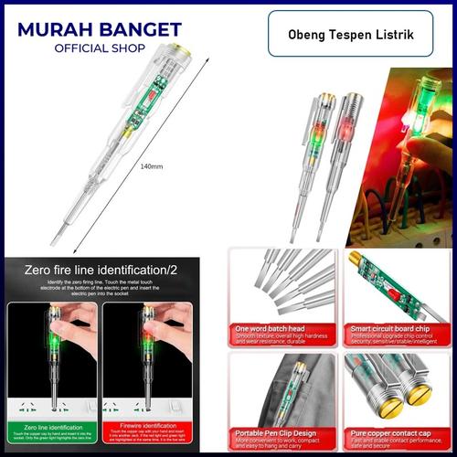 Jual Tespen Dual LED Obeng Tester Listrik With Indicator Test Pen Kabel ...
