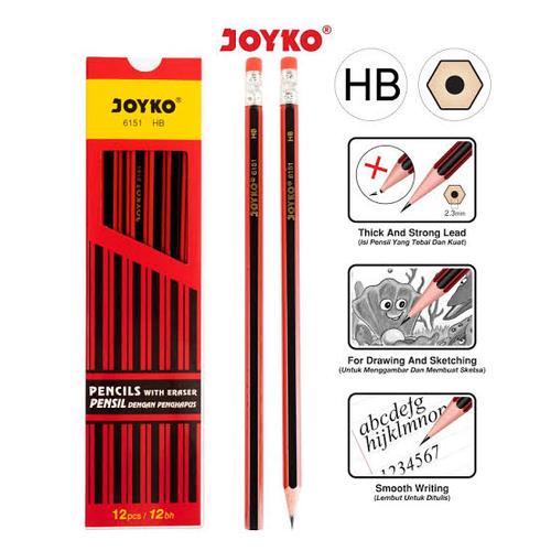 Jual Pensil HB JOYKO 6151 PACK isi 12/Pensil HB 6151 JOYKO PACK - Kab ...