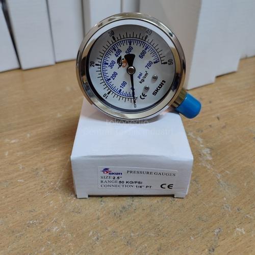 Jual Pressure Gauge 21/2" inch 50bar /kg/700psi/ SKON Model Raket ...