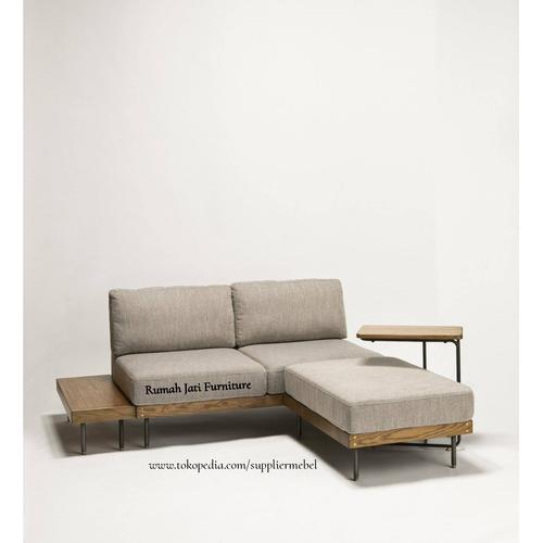 Jual Sofa Minimalis Kayu Jati Kaki Besi , Sofa Teras outdoor industrial ...