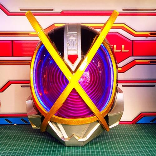 Jual helm cosplay custom karakter Kamen rider kaixa warna hitam - Kab ...
