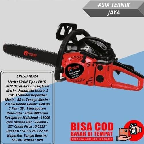 Jual Best Mesin ChainSaw 22 In EDON 2 Tak Gergaji Potong Pohon Kayu ...