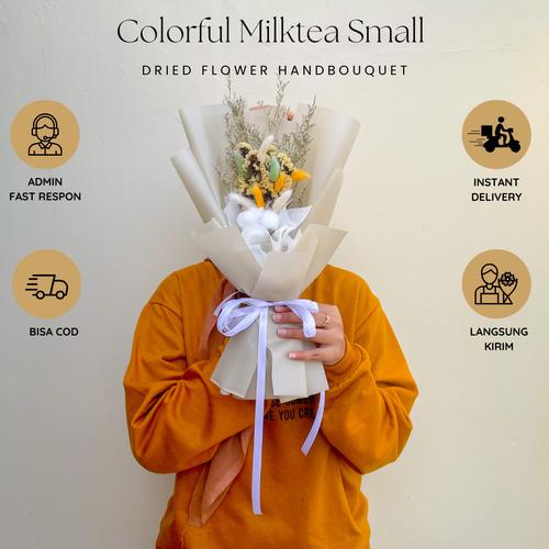 Jual Hadiah Wisuda Ultah Pacar Buket Kering Custom Colorful Milk Tea (S) - Blue Pink - Kota ...