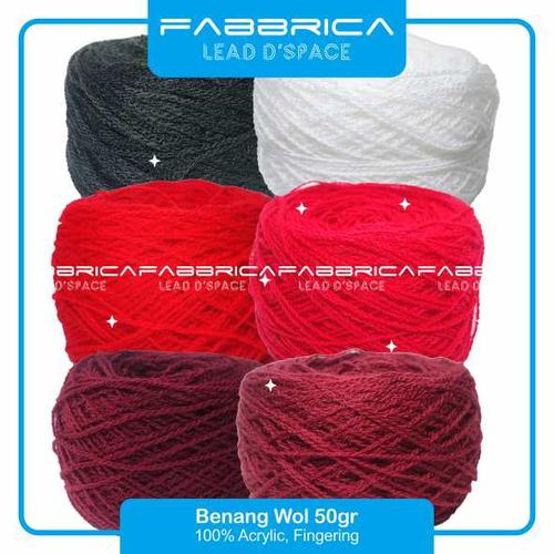 Promo BENANG WOOL RAJUT WOL VONEL 50 GR MURAH MERAH PUTIH HITAM - 1 ...