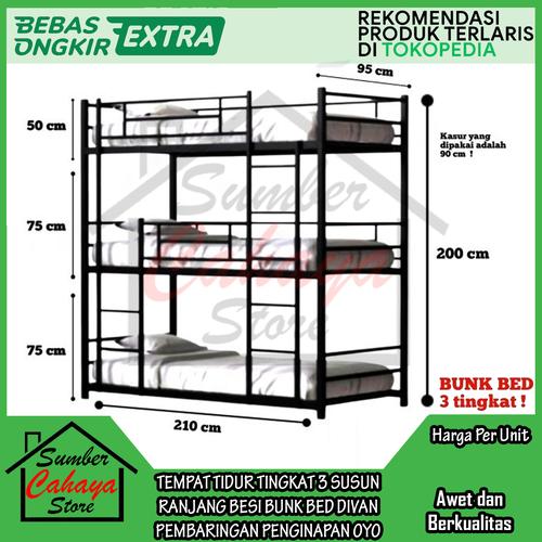 Jual [Instant] BUNK BED DIVAN RANJANG BESI SUSUN BUNKBED TEMPAT TIDUR ...