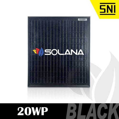Jual SOLAR PANEL SOLAR CELL PV MODUL 20WP MONOCRYSTALLINE SOLANA BLACK ...