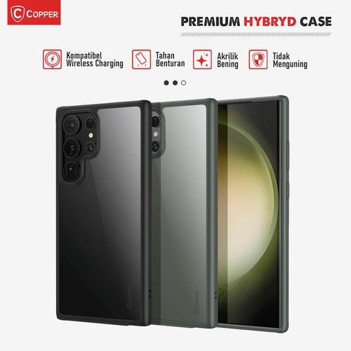 Promo Samsung S24/Plus/Ultra - COPPER Hybrid Case Premium Bumper Clear ...