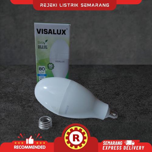 Jual LAMPU LED BULB VISALUX 80W WARNA PUTIH, DRAT E27 + E40 BONUS ...