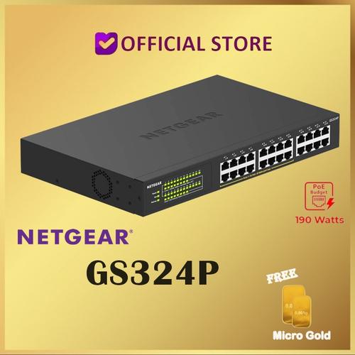 Promo Netgear GS324P 24 Port Gigabit Ethernet Unmanaged with 16 PoE+ Switch Cicil 0% 3x ...