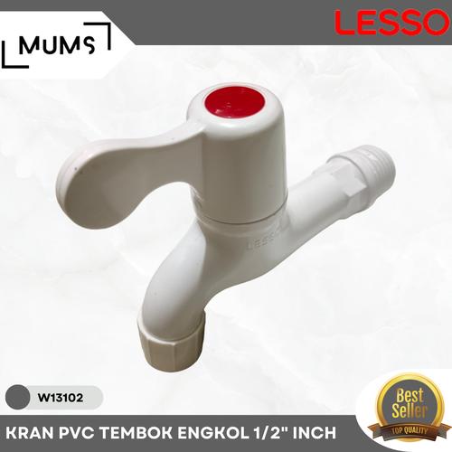 Jual Kran Pvc Tembok Engkol Lesso 1/2" Keran Air Plastik Taman Panjang ...