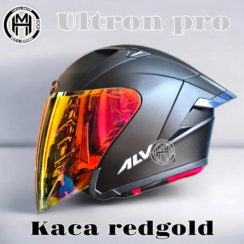 Jual HELM ALV ULTRON PRO SOLID BLACK DOF|HALF FACE ALV TERBARU - KACA ...