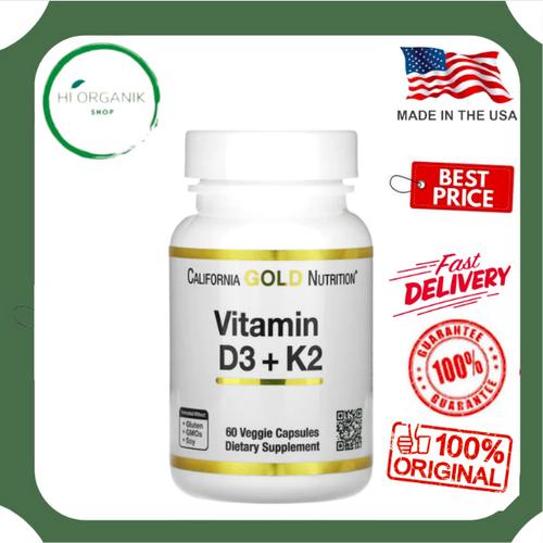 Jual California Gold Nutrition Vitamin D3 + K2 60 Veggie Capsules ...