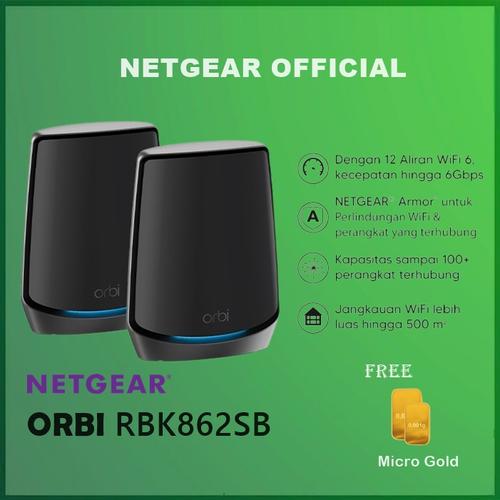 Promo Netgear RBK862SB AX6000 Orbi Tri Band Mesh Wifi 6 Mesh System ...