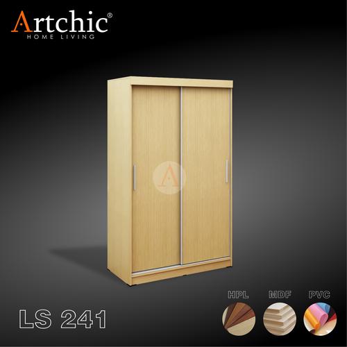 Jual LEMARI PAKAIAN 2 PINTU SLIDING HPL KREM || LEMARI 2 PINTU GESER ...