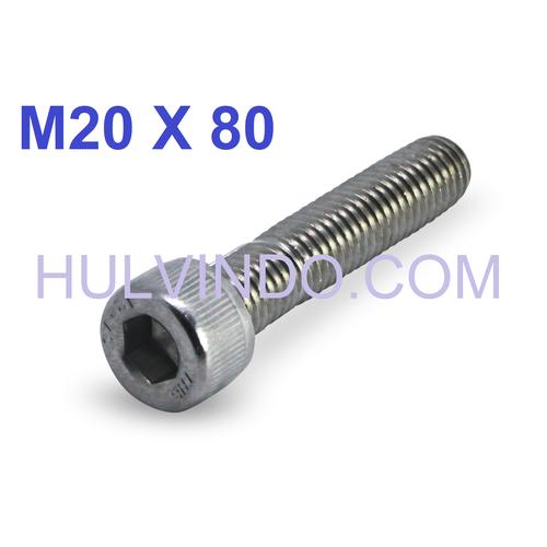 Jual BAUT L / HEX SOCKET HEAD CAP SCREW STAINLESS STEEL M20 X 80 - Kota ...