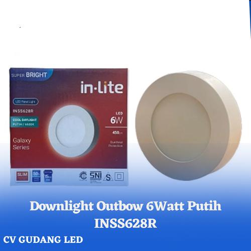 Jual Lampu Downlight Outbow / OB 6 Watt Nyala Putih INSS628R In-lite ...