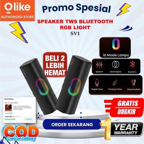 Jual OLIKE SV1 SPEAKER WIRELESS RGB BLUETOOTH TWS PORTABLE STEREO ...