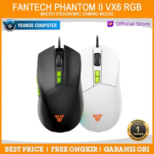 Jual FANTECH PHANTOM II VX6 RGB MACRO ERGONOMIC GAMING MOUSE - BLACK ...
