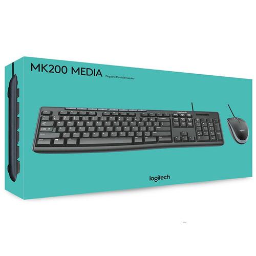 Jual Logitech Mk200 Media Corded Keyboard and Mouse Combo - Kota ...