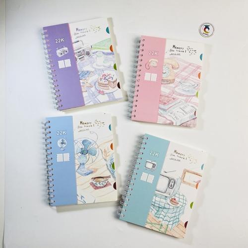 Jual Buku Notebook Spiral Aesthetic Hard Cover A5 - Memory Fravel ...