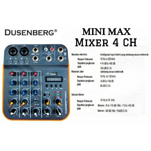 Jual mixer audio 4 channel dusenberg mini max 4 mixer karaoke 4 channel - Jakarta Barat ...