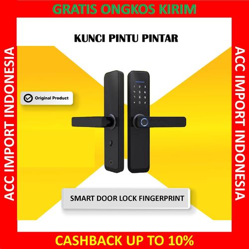 Jual Smart Door Lock Fingerprint Password Key Card Kunci Pintu Pintar ...