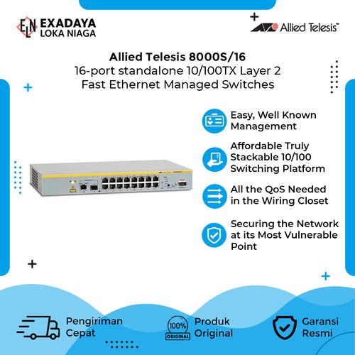 Jual Managed Switch 16 Port + 1Gbic / SFP Layer2 Allied Telesis AT ...