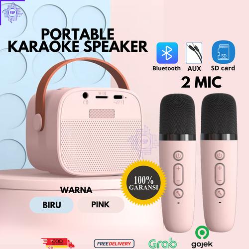 Promo Wireless Portable Karoke Microphone Speaker Bluetooth Mic Mainan ...