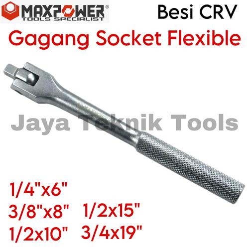 Jual Gagang Flexible Socket Maxpower Handle Sock Shock Sok 1/4 3/8 1/2 ...