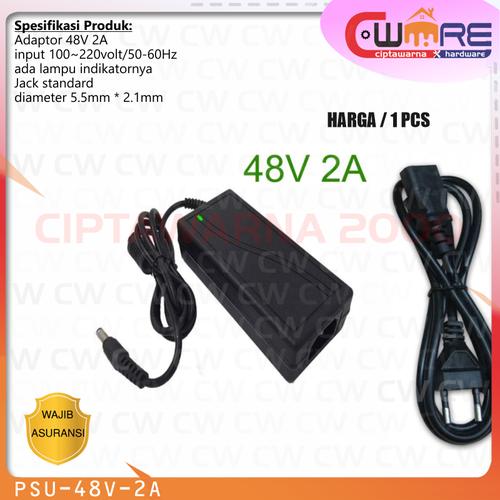 Jual Adaptor 48V 2A Charger Power Supply Poe Switch 48 Volt 2 Ampere ...