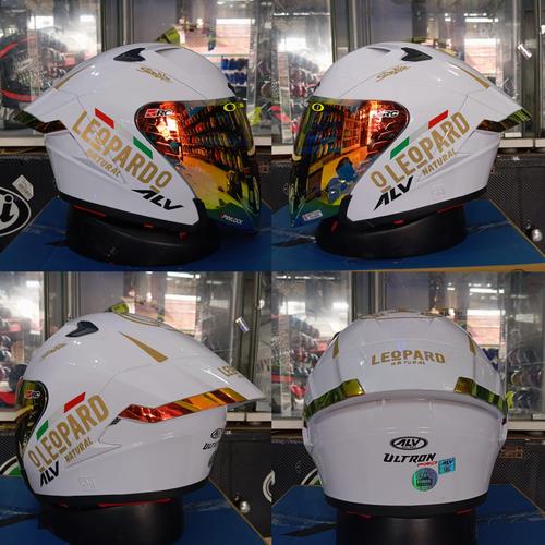 Jual HELM HALF FACE ALV ULTRON PRO WHITE LEOPARD PAKET GANTENG - WH LEO ...
