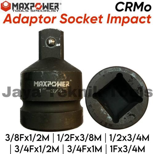 Jual Adaptor Socket Impact Maxpower Adapter Mata Sock Sok Hitam 1/2 3/4 ...