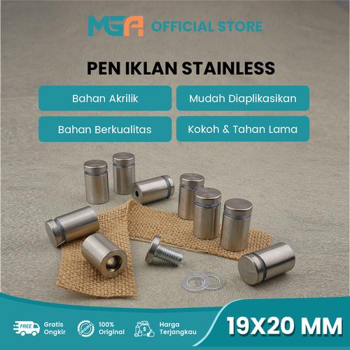 Jual PEN IKLAN 19X20 STAINLESS / BAUT AKRILIK / BAUT KACA SIGN BOARD ...