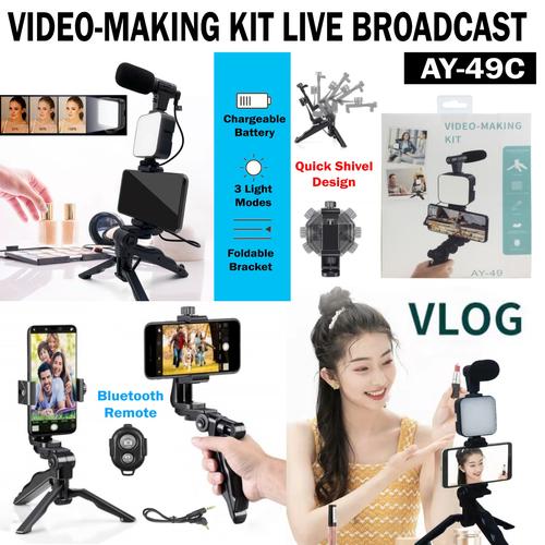 Jual TRIPOD HP VLOG LED VLOG KIT MOBILE PHONE CAMERA LIVE BROADCAST AY ...