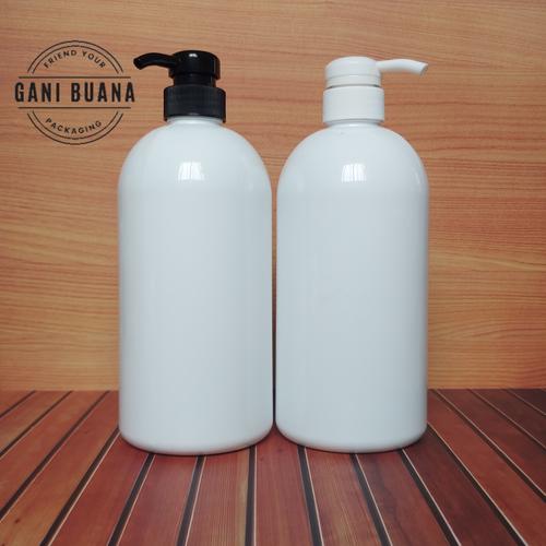Jual BOTOL PUMP 1000ML PET PUTIH/BOTOL PUMP 1 LITER PUTIH TUTUP PUMP ...