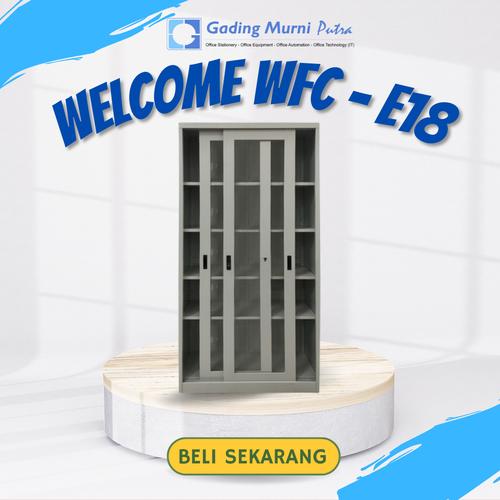 Jual Lemari Kantor Arsip Besi Full Kaca Model Sliding Merk Welcome WFC ...