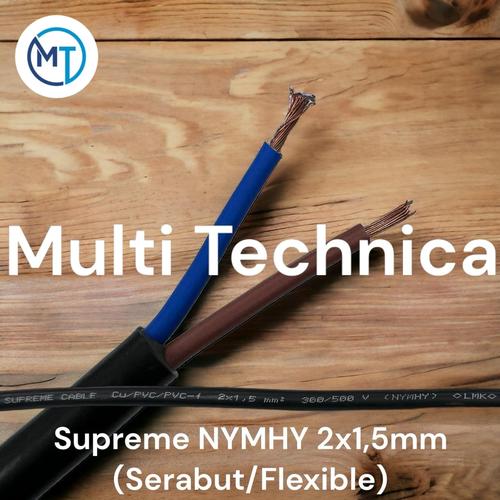 Jual NYYHY 2x1.5 mm/ NYMHY BLACK 2 x 1.5 mm/ KABEL SERABUT SUPREME @10 ...