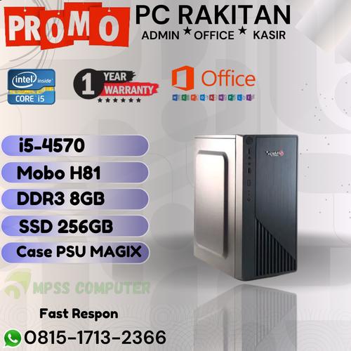 Promo PC/CPU Rakitan i5-4570 Ram 8GB SSD 256GB (Office,Kasir,Dan Admin ...
