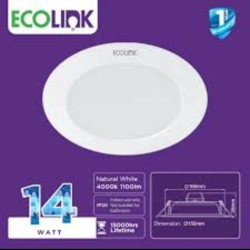Jual Lampu Ecolink LED Downlight EDL190B 14 Watt Bulat (PUTIH) 6inn ...