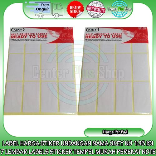 Jual STIKER UNDANGAN NAMA LABEL HARGA OKEY NO 103 ISI 7 LEMBAR LABELS ...